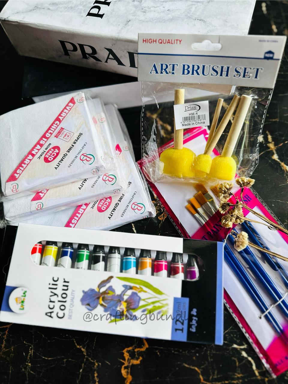 Painting Canvas Bundle – Acrylic Art Kit with Mini Canvas – Crafting ...