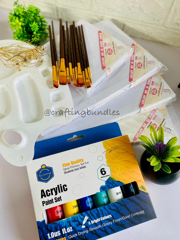 Acrylic Paint Set & Painting Accessories Bundle for Artists – Crafting ...